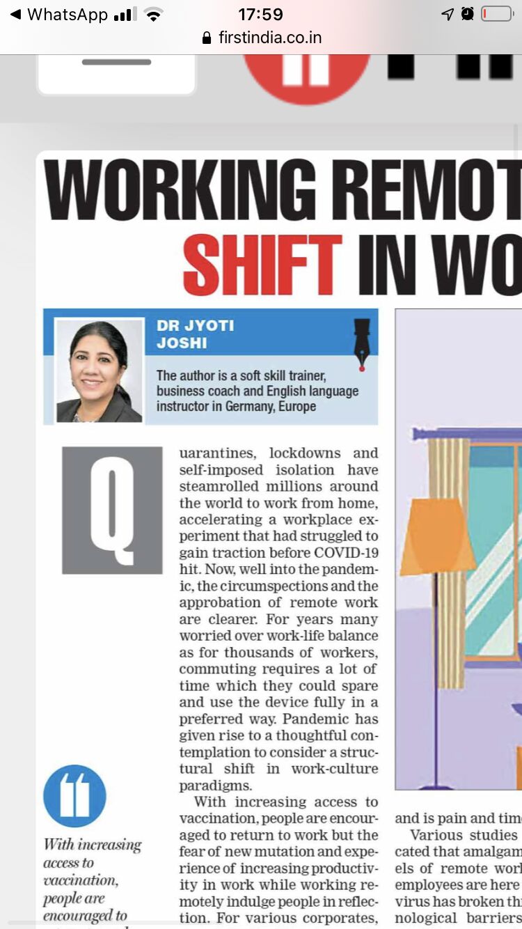 Dr Jyoti Joshi on LinkedIn: My article in national newspaper about ... Dr Jyoti Joshi on LinkedIn: My article in national newspaper about ...