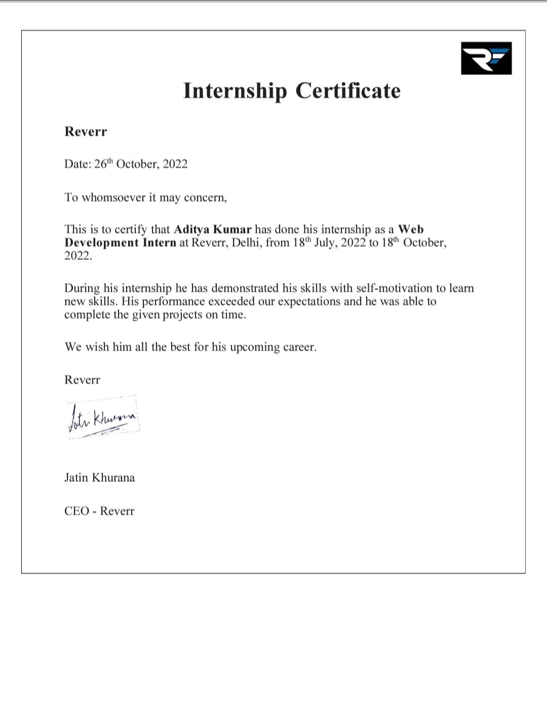 Aditya Kumar on LinkedIn: #internship #web #webdevelopment #reactjs Aditya Kumar on LinkedIn: #internship #web #webdevelopment #reactjs