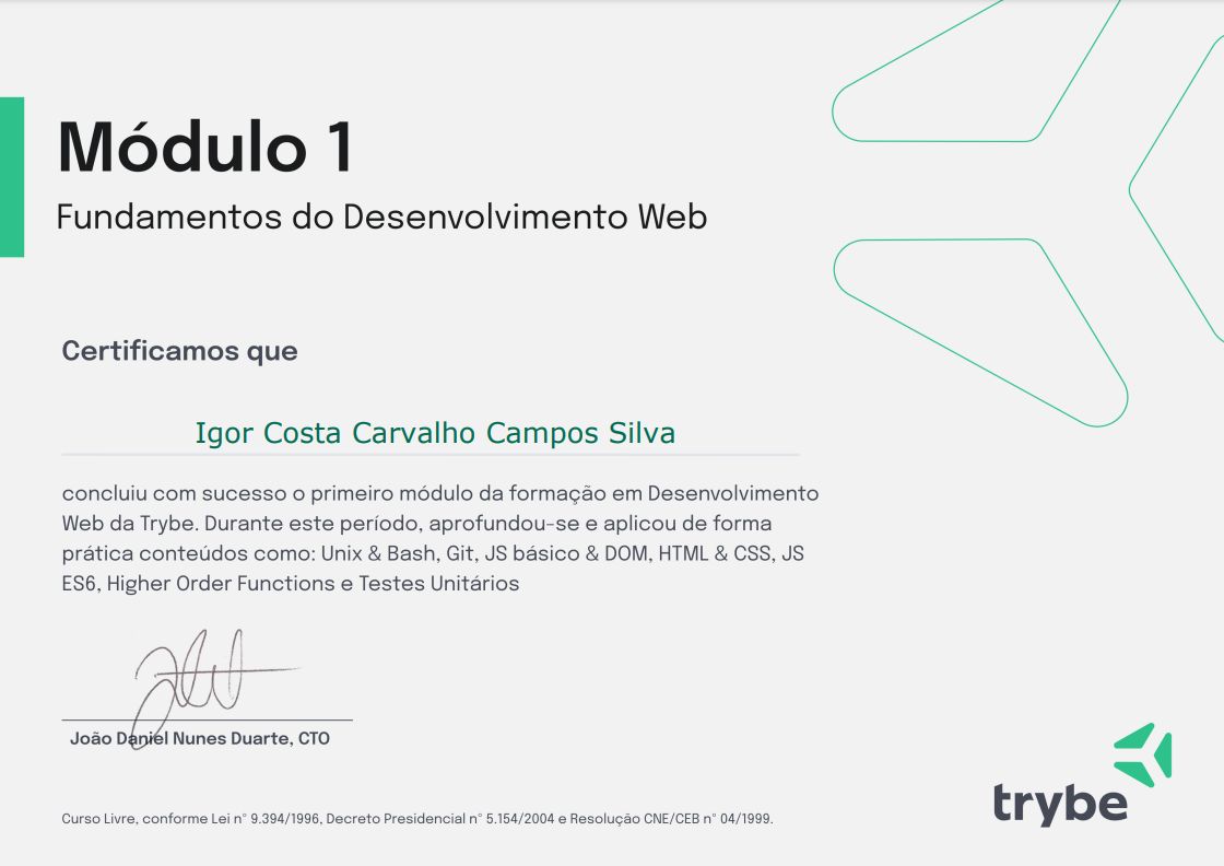 Igor Carvalho no LinkedIn: #javascript #html #css #trybe #vqv Igor Carvalho no LinkedIn: #javascript #html #css #trybe #vqv