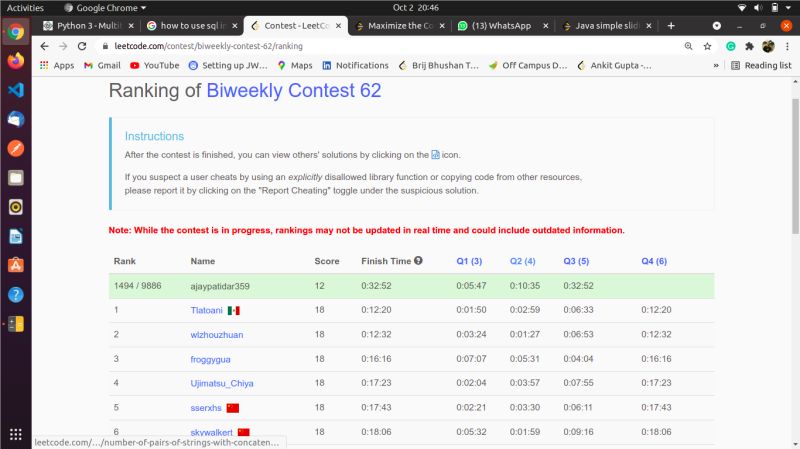 Ajay Patidar on LinkedIn: #leetcode #contest #dsa | 10 comments Ajay Patidar on LinkedIn: #leetcode #contest #dsa | 10 comments