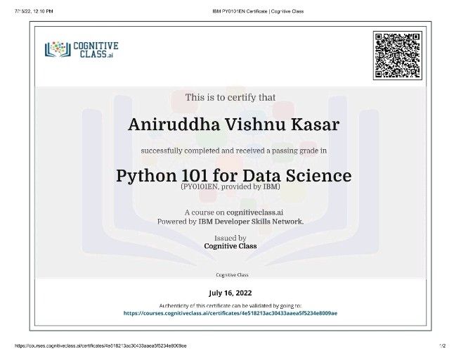 Aniruddha Kasar on LinkedIn: #ibm #ibmdatascience #pythonprogramming # ... Aniruddha Kasar on LinkedIn: #ibm #ibmdatascience #pythonprogramming # ...