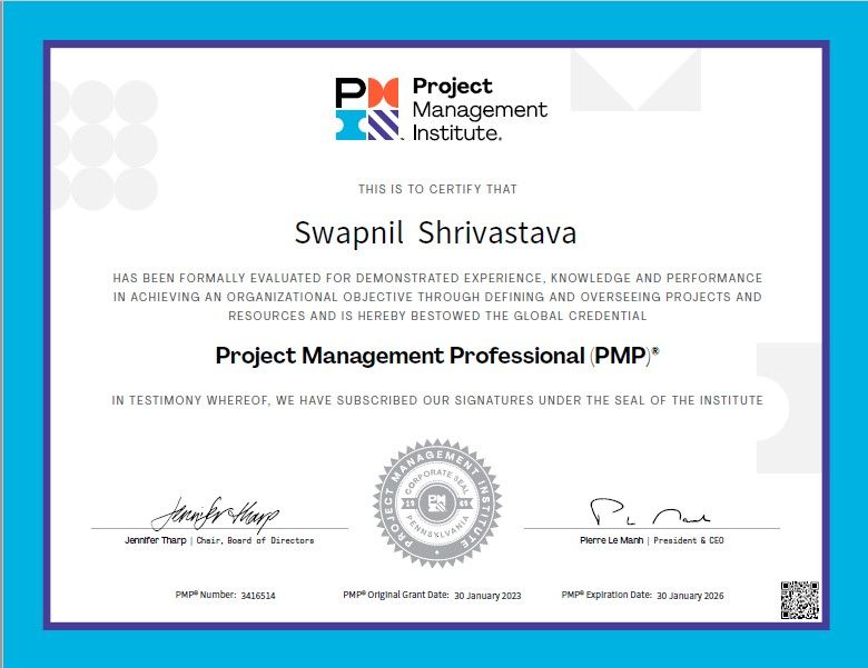 Swapnil Shrivastava , PMP® on LinkedIn: Swapnil PMP Certified now ... Swapnil Shrivastava , PMP® on LinkedIn: Swapnil PMP Certified now ...