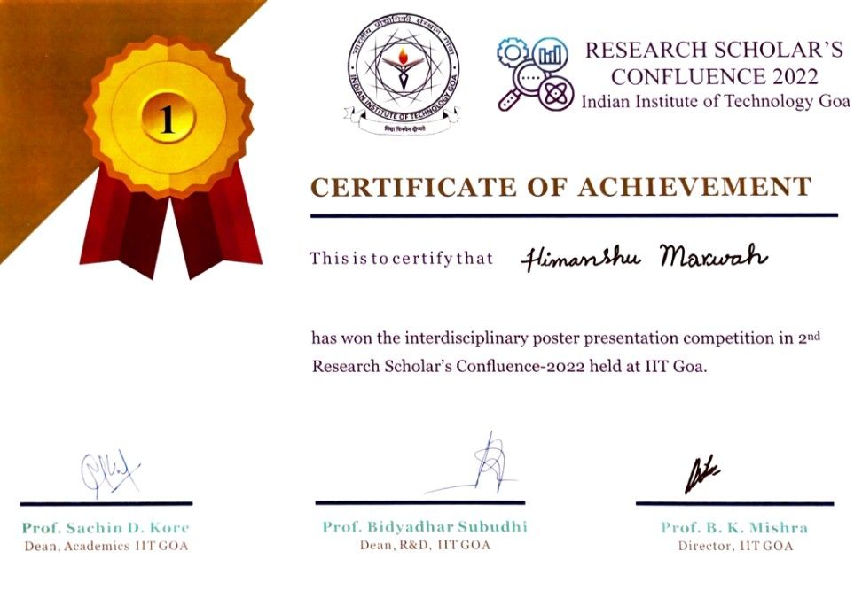 Himanshu Marwah on LinkedIn: I feel honoured to share that my poster on ... Himanshu Marwah on LinkedIn: I feel honoured to share that my poster on ...