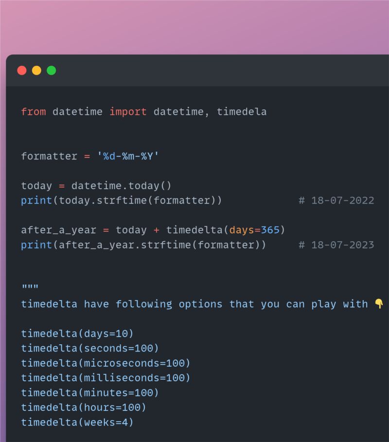 Ahmad Girach on LinkedIn: #python #pro #datetime #coding #programming ... Ahmad Girach on LinkedIn: #python #pro #datetime #coding #programming ...