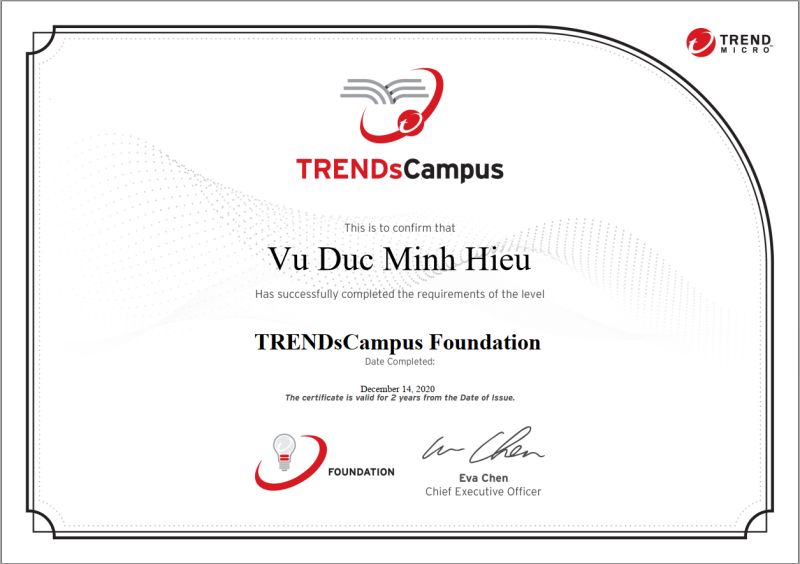 Minh Hieu Vu Duc on LinkedIn: #trendmicro #trendscampus Minh Hieu Vu Duc on LinkedIn: #trendmicro #trendscampus