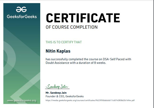 NITIN KAPLAS on LinkedIn: #dsa #geeksforgeeks #coding # ... NITIN KAPLAS on LinkedIn: #dsa #geeksforgeeks #coding # ...