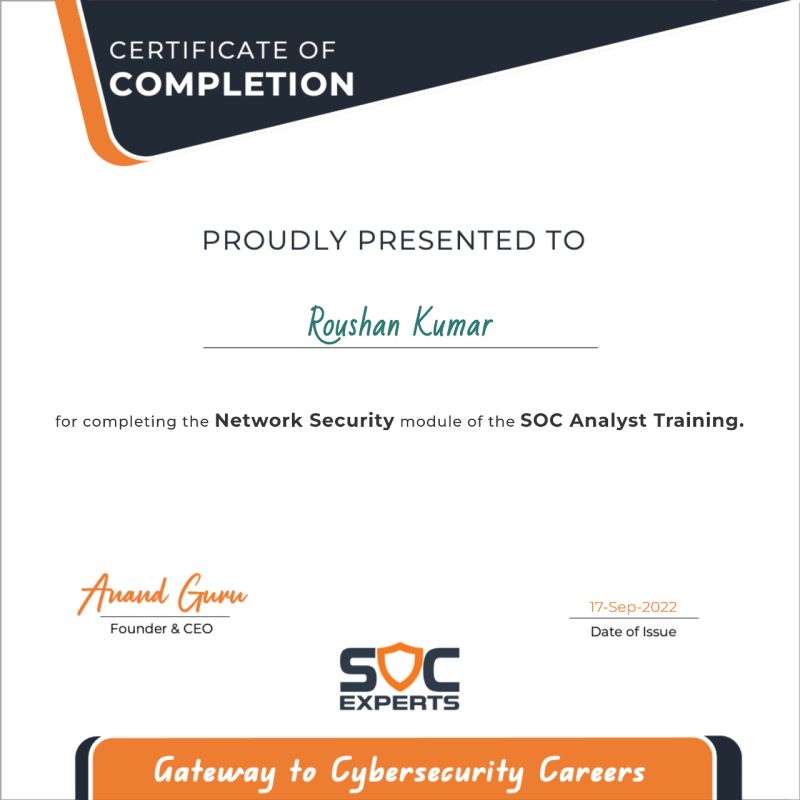 Roushan kumar on LinkedIn: #networksecurity #thankyou #cybersecurity # ... Roushan kumar on LinkedIn: #networksecurity #thankyou #cybersecurity # ...