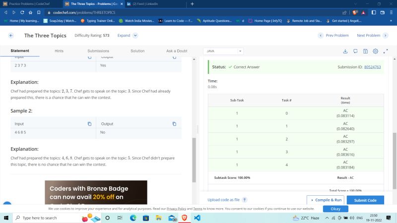 Nandini Khetrapal on LinkedIn: #codechef #thethreetopics #java # ... Nandini Khetrapal on LinkedIn: #codechef #thethreetopics #java # ...