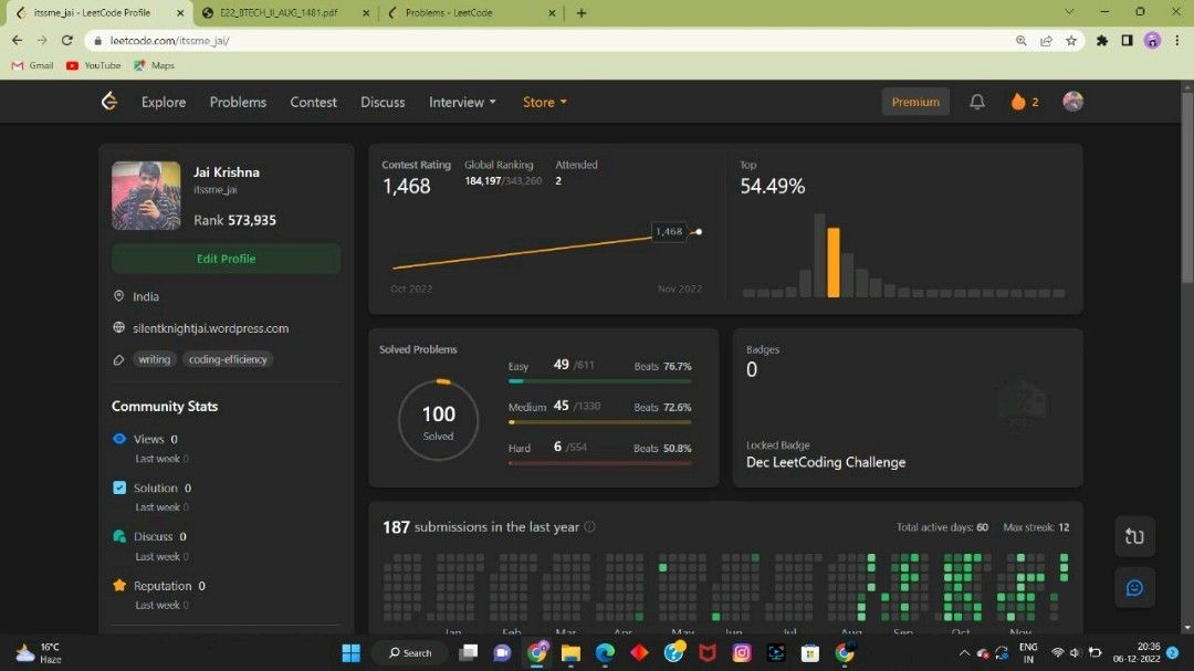 Jai Krishna on LinkedIn: Finally solved 100 leetcode problems. Tried ... Jai Krishna on LinkedIn: Finally solved 100 leetcode problems. Tried ...