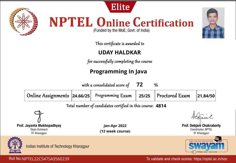 Uday Haldkar on LinkedIn: #programming #java #nptel Uday Haldkar on LinkedIn: #programming #java #nptel