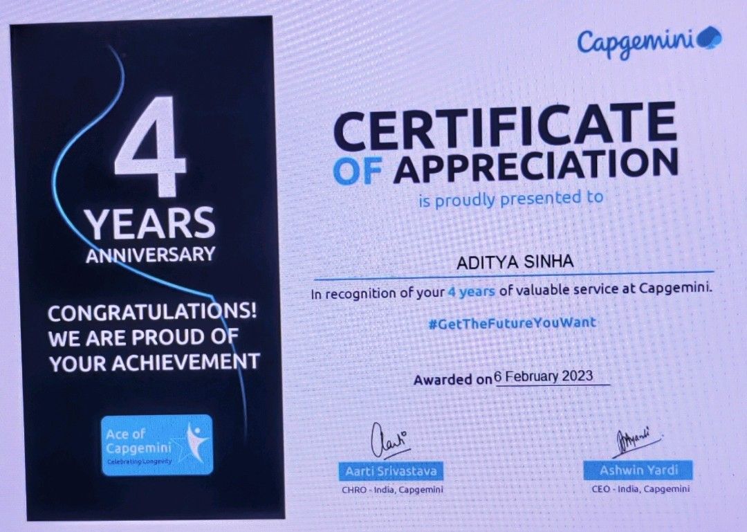 Aditya Sinha on LinkedIn: #capgemini #capgeminiindia # ... Aditya Sinha on LinkedIn: #capgemini #capgeminiindia # ...