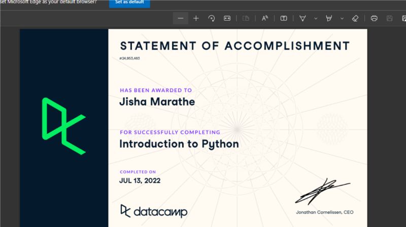 Jisha Marathe on LinkedIn: #datacamp #python Jisha Marathe on LinkedIn: #datacamp #python