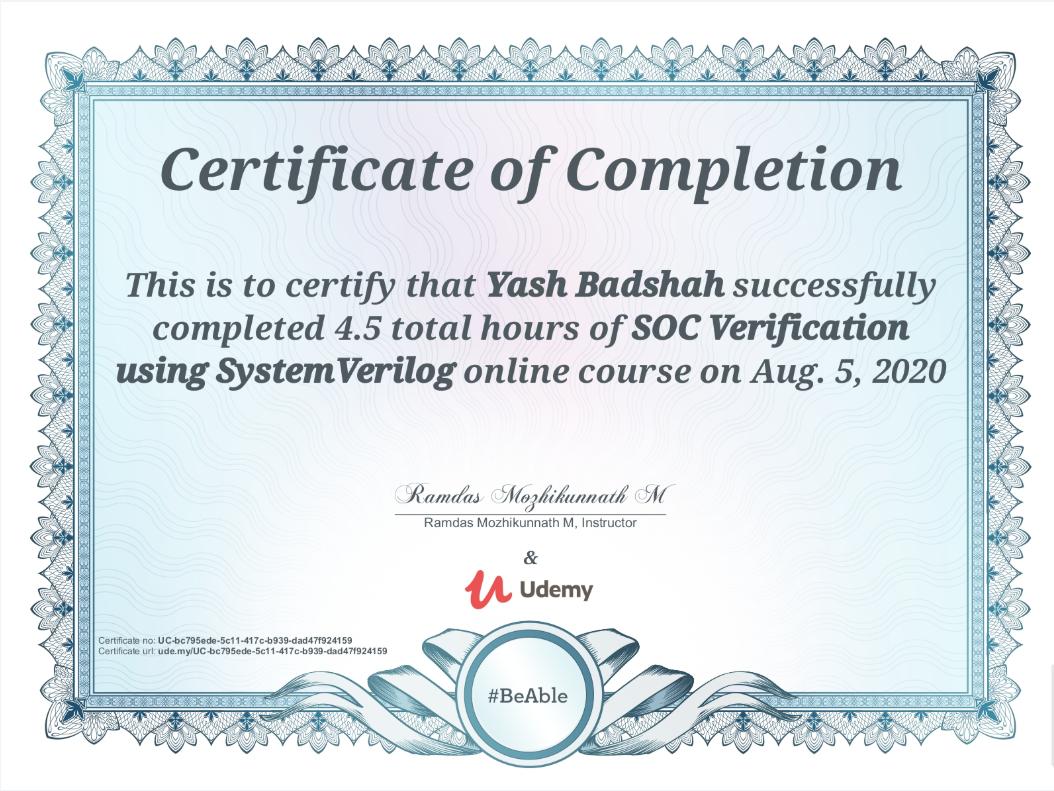 Yash Badshah on LinkedIn: I completed the SOC verification using ... Yash Badshah on LinkedIn: I completed the SOC verification using ...