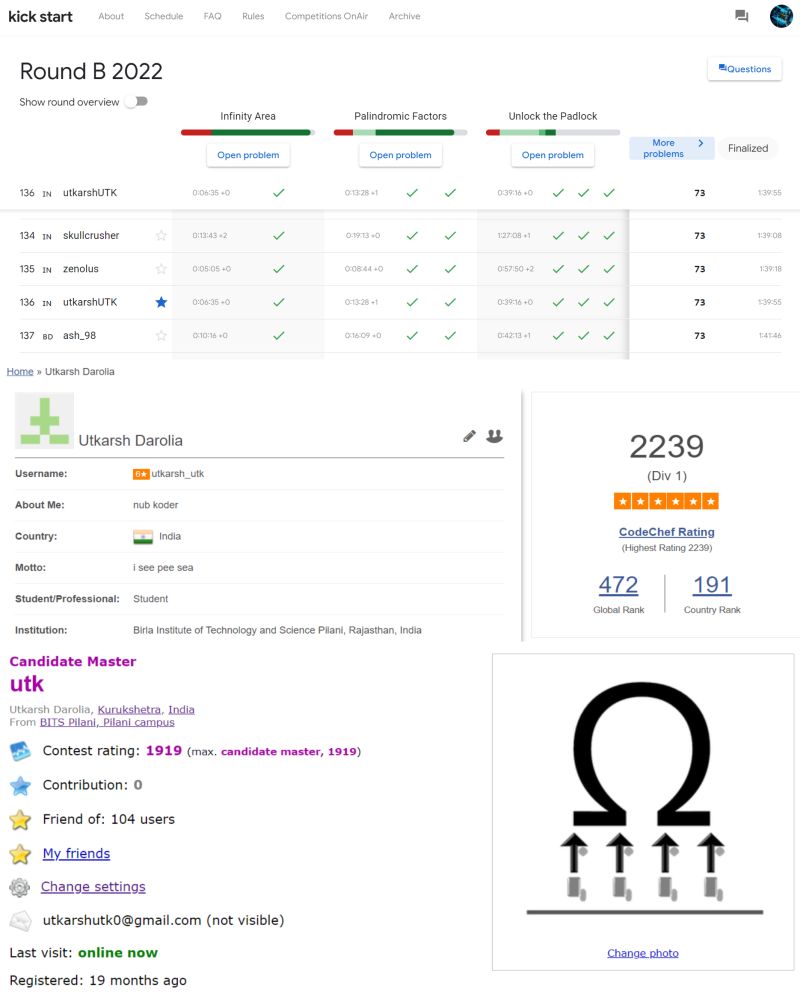 Utkarsh Darolia on LinkedIn: #kickstart #codeforces #codechef | 12 comments Utkarsh Darolia on LinkedIn: #kickstart #codeforces #codechef | 12 comments