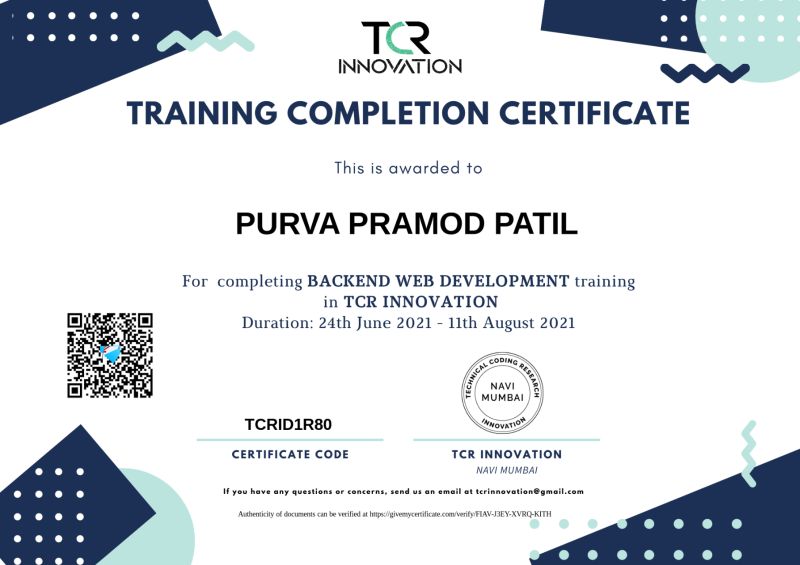 Purva Patil on LinkedIn: #internship #python #innovation #training # ... Purva Patil on LinkedIn: #internship #python #innovation #training # ...
