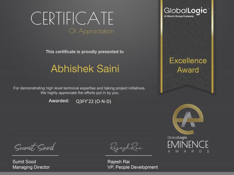 Abhishek Saini on LinkedIn: #appreciation Abhishek Saini on LinkedIn: #appreciation