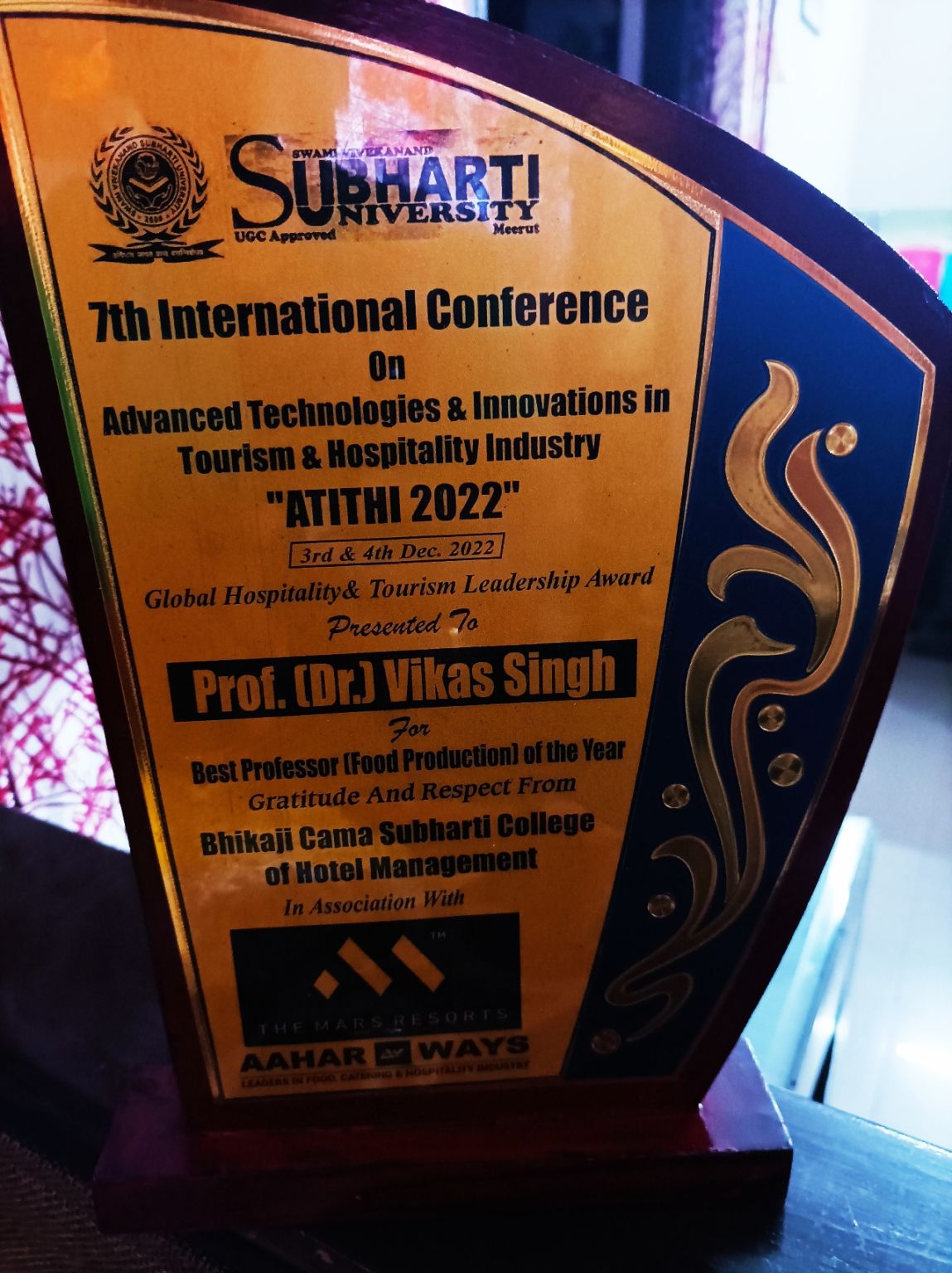 Chef. (Dr.) Vikas Singh on LinkedIn: Awarded Best Professor ( Food ... Chef. (Dr.) Vikas Singh on LinkedIn: Awarded Best Professor ( Food ...