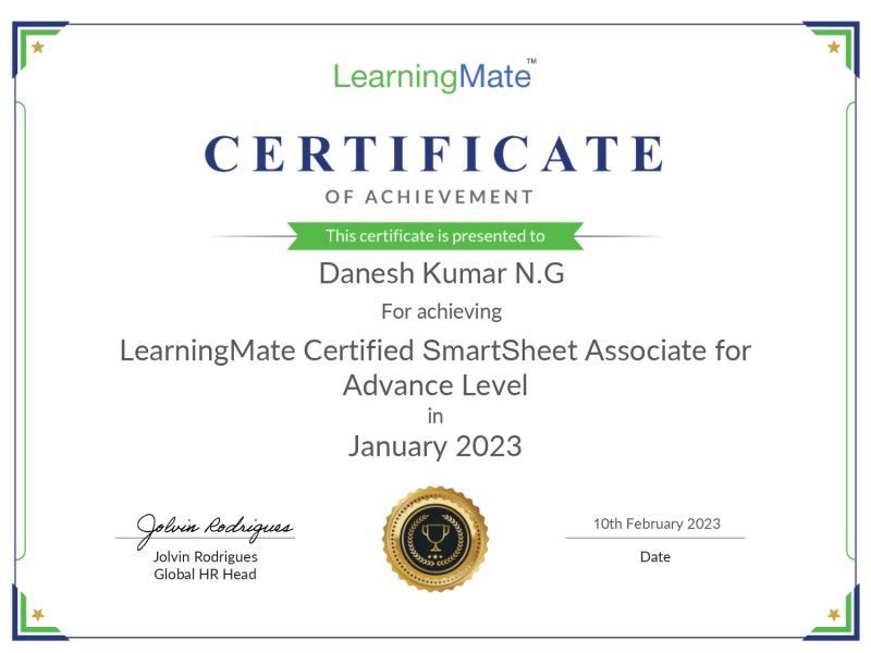 Danesh Kumar Govindaraj on LinkedIn: Happy to share that I have ... Danesh Kumar Govindaraj on LinkedIn: Happy to share that I have ...