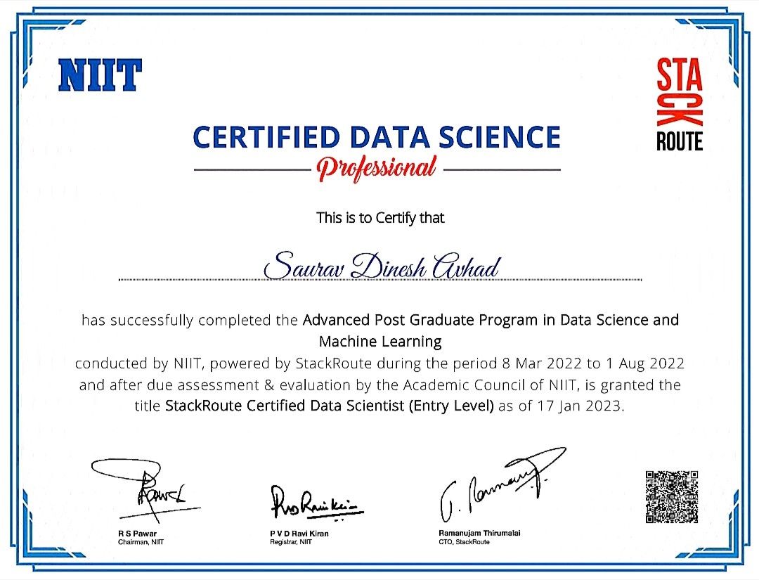 Saurav Avhad on LinkedIn: #niit #datascience #machinelearning Saurav Avhad on LinkedIn: #niit #datascience #machinelearning