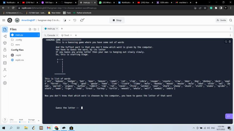 Aman singh on LinkedIn: #hangman #python #pythonprogramming # ... Aman singh on LinkedIn: #hangman #python #pythonprogramming # ...