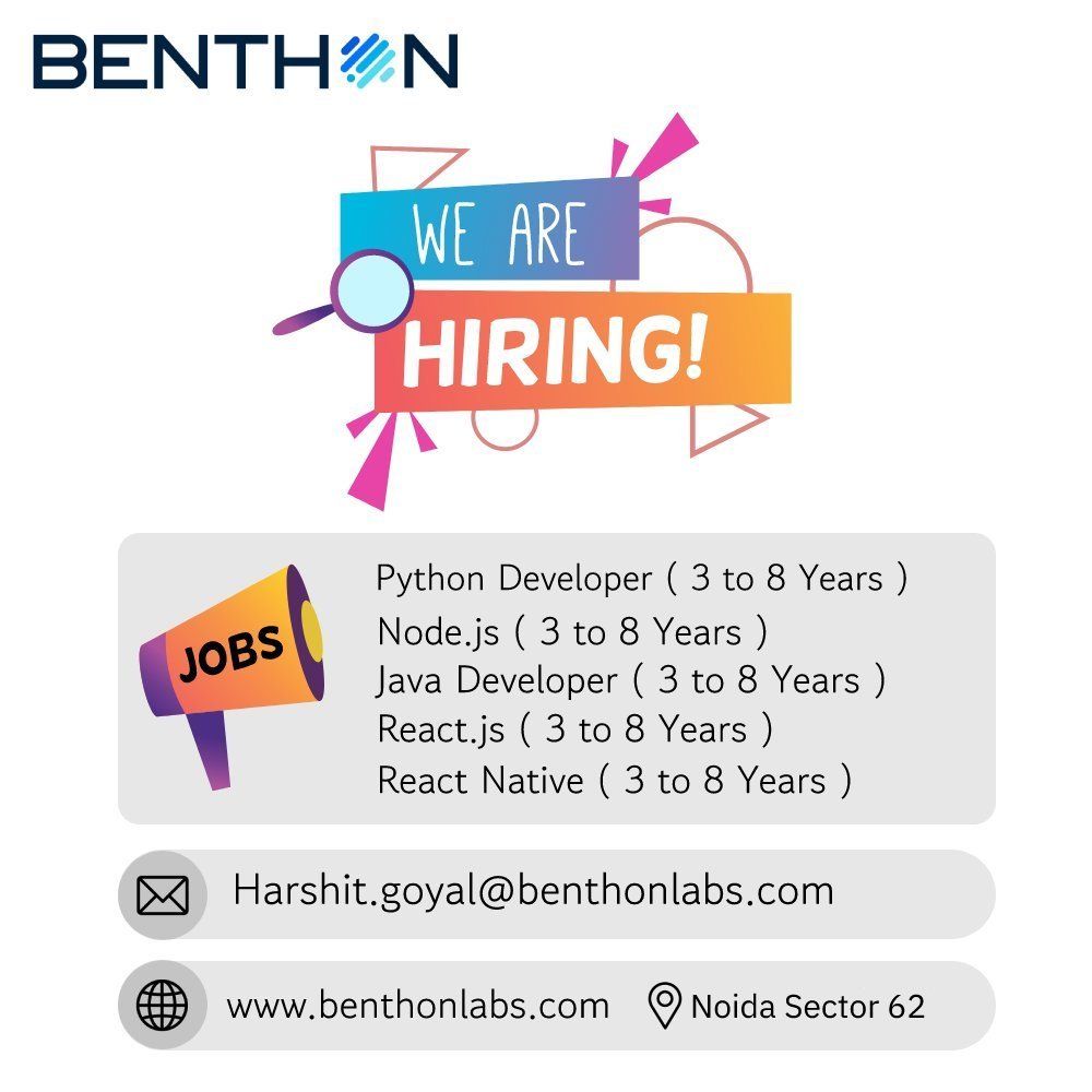 Benthon Labs on LinkedIn: #hiring #pythondeveloper #nodejsdeveloper # ... Benthon Labs on LinkedIn: #hiring #pythondeveloper #nodejsdeveloper # ...