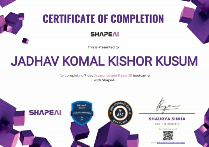 Komal Jadhav on LinkedIn: #javascript #reactjs #keeplearning Komal Jadhav on LinkedIn: #javascript #reactjs #keeplearning