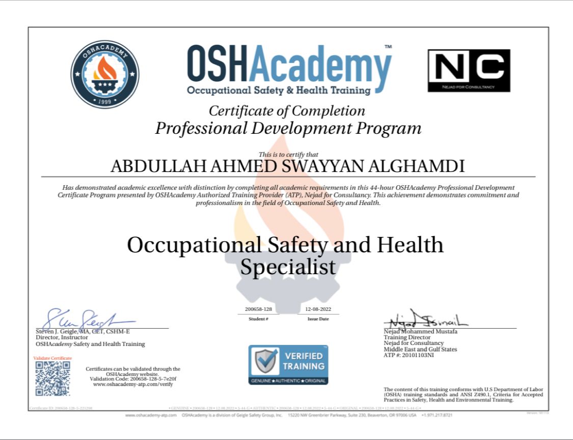 Abdullah AlGhamdi, CAPM® on LinkedIn: #health #safety #osha Abdullah AlGhamdi, CAPM® on LinkedIn: #health #safety #osha