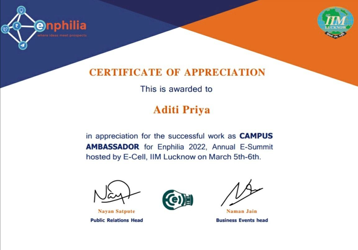 Aditi Priya on LinkedIn: #share #management #entrepreneurship #internship… Aditi Priya on LinkedIn: #share #management #entrepreneurship #internship…