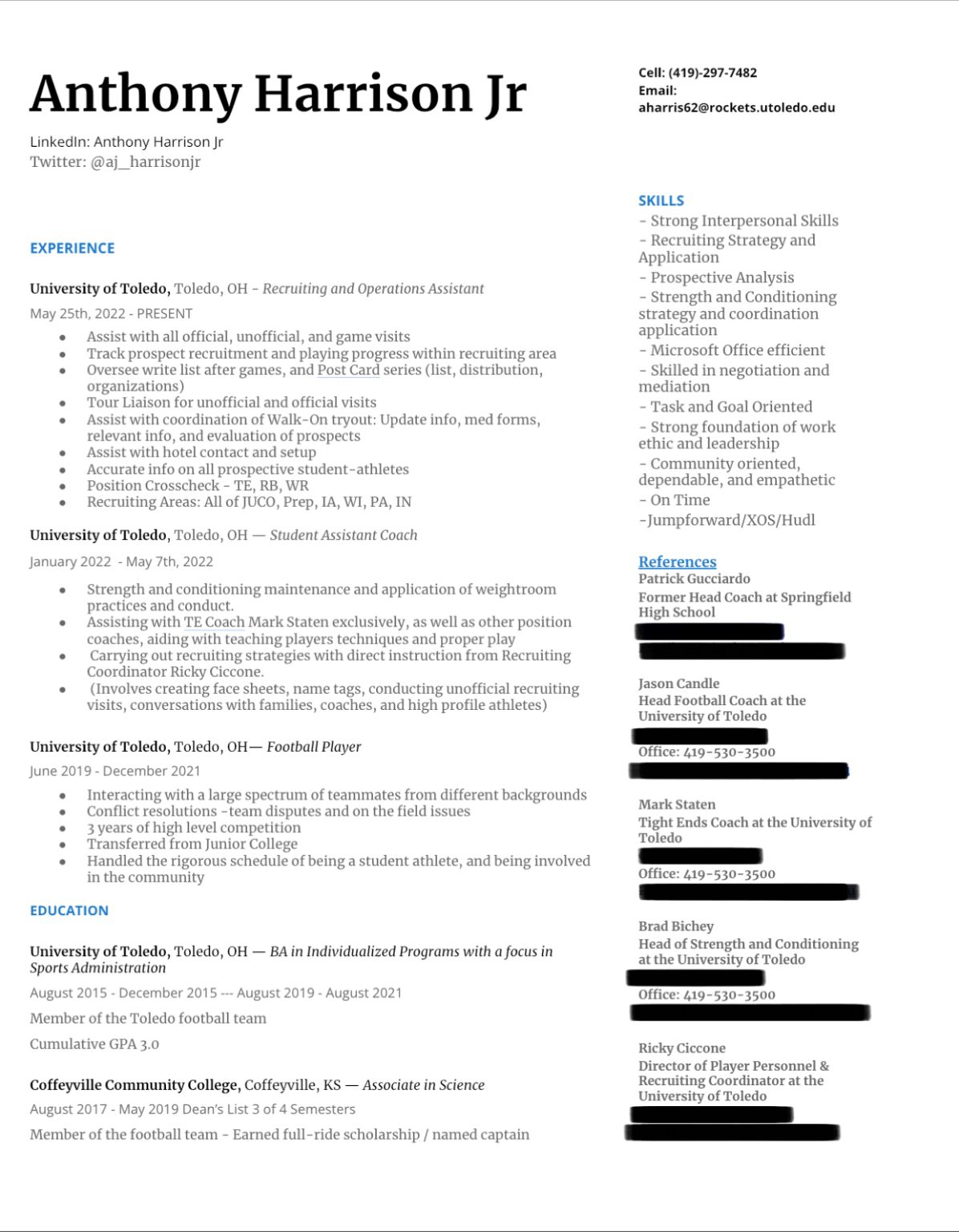 Aj Harrison on LinkedIn: Pictured below is my updated résumé! If any ... Aj Harrison on LinkedIn: Pictured below is my updated résumé! If any ...