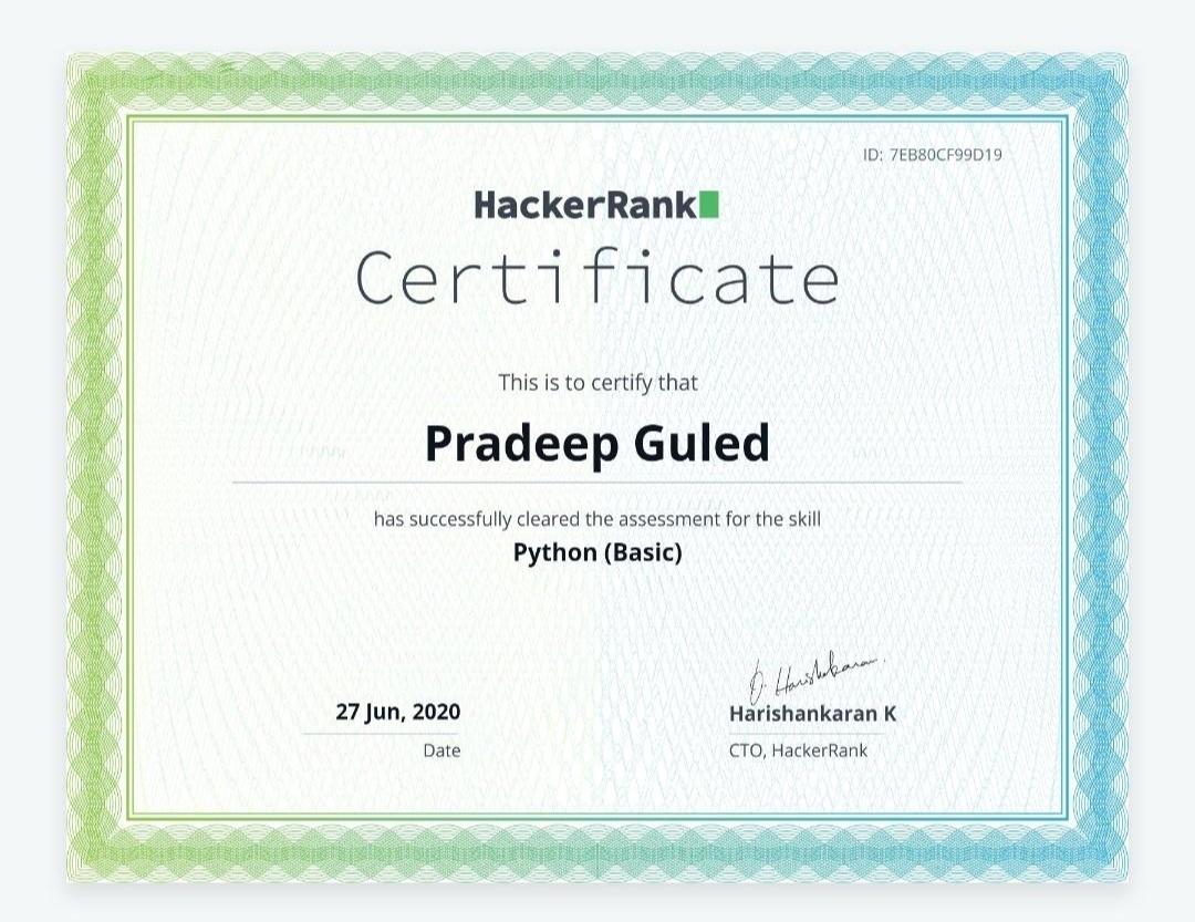Pradeep Guled on LinkedIn: #python #certification #programming Pradeep Guled on LinkedIn: #python #certification #programming