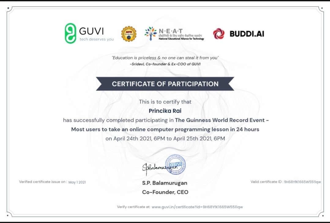 Princika Rai on LinkedIn: #guvi #machinelearning # ... Princika Rai on LinkedIn: #guvi #machinelearning # ...
