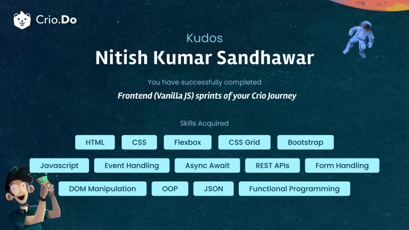 nitish kumar sandhawar on LinkedIn: #learnbydoing #criodo #rest #js # ... nitish kumar sandhawar on LinkedIn: #learnbydoing #criodo #rest #js # ...