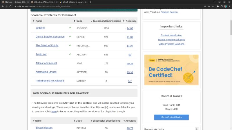 Ankit Kumar on LinkedIn: #codechef #competitivecoding #dsa #codeforces Ankit Kumar on LinkedIn: #codechef #competitivecoding #dsa #codeforces