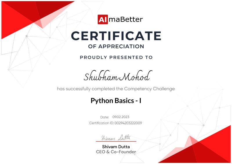 Shubham Mohod on LinkedIn: #almabetter #pythonprogramming #share #python Shubham Mohod on LinkedIn: #almabetter #pythonprogramming #share #python