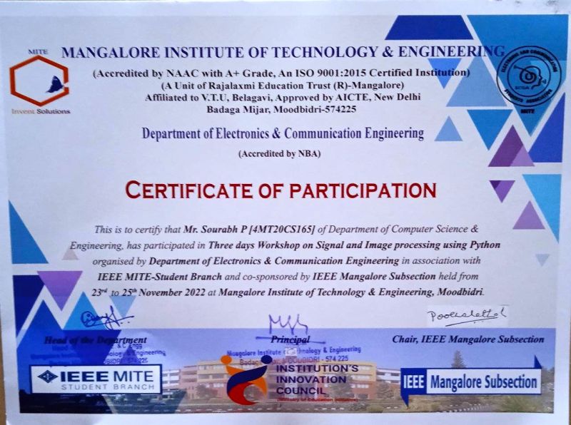 Sourabh P on LinkedIn: #python #imageprocessing #ieee #workshop #technology Sourabh P on LinkedIn: #python #imageprocessing #ieee #workshop #technology