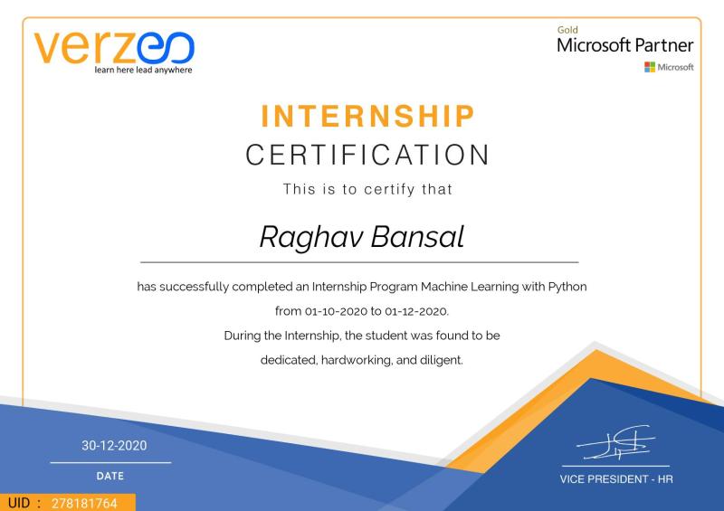 Raghav Bansal on LinkedIn: #internship #machinelearning #python | 16 ... Raghav Bansal on LinkedIn: #internship #machinelearning #python | 16 ...