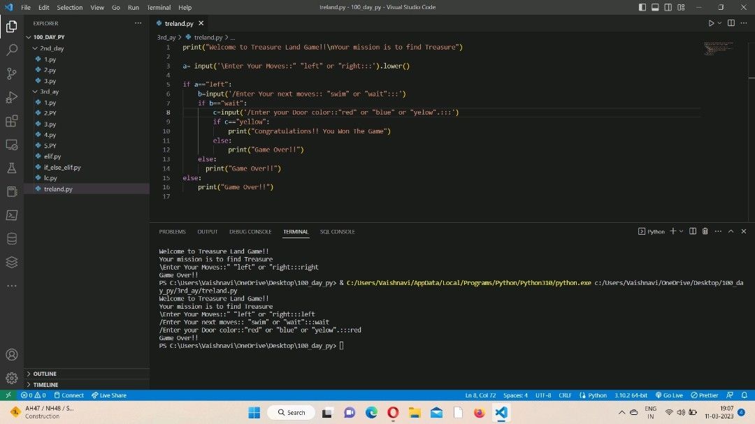 Vaishnavi Talekar on LinkedIn: #100daysofcode #100daysofcodechallenge Vaishnavi Talekar on LinkedIn: #100daysofcode #100daysofcodechallenge