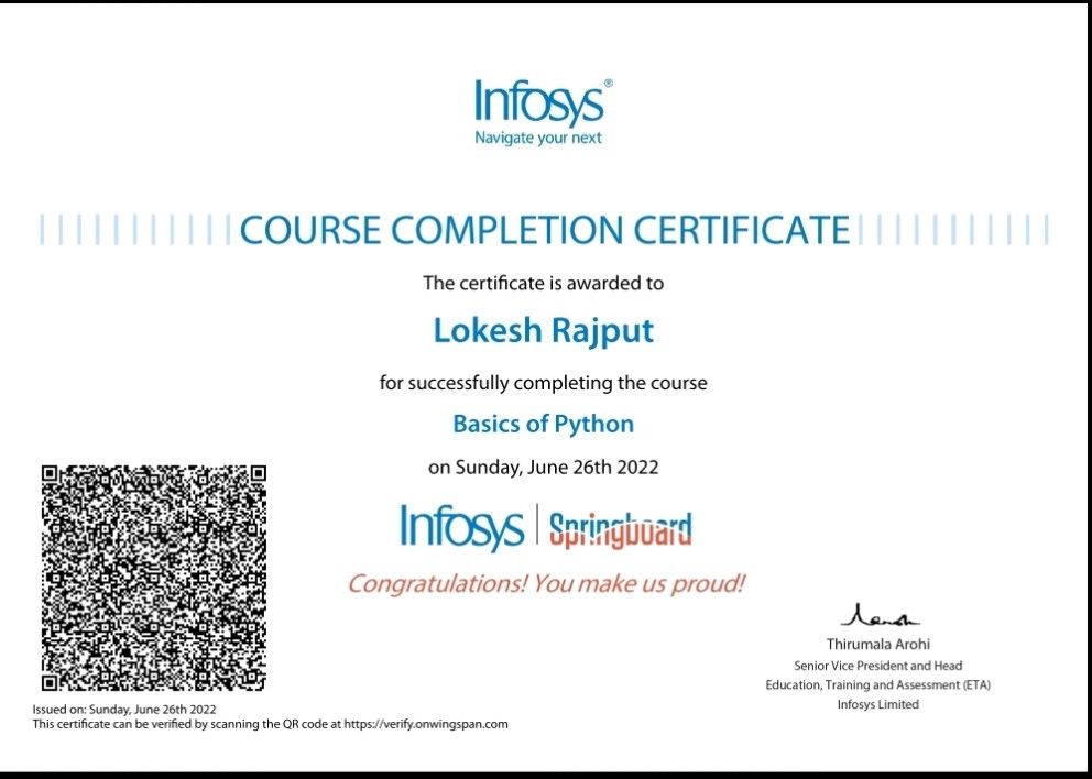 Lokesh Rajput on LinkedIn: #pythonlearning Lokesh Rajput on LinkedIn: #pythonlearning