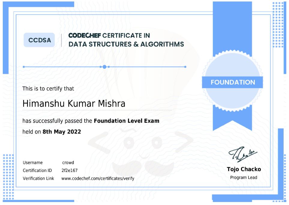 Himanshu Mishra on LinkedIn: #ccdsa #codechef | 19 comments Himanshu Mishra on LinkedIn: #ccdsa #codechef | 19 comments
