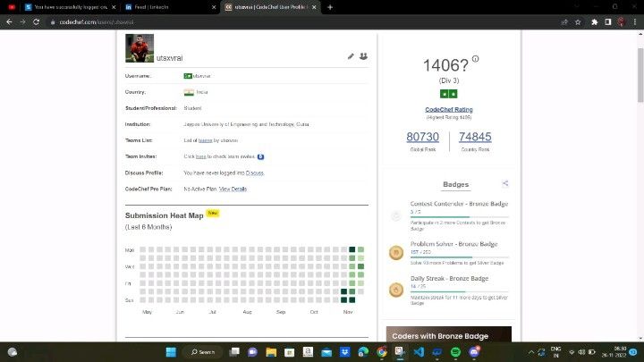 Utsav Rai on LinkedIn: #codechef #competitiveprogramming #dsa ... Utsav Rai on LinkedIn: #codechef #competitiveprogramming #dsa ...