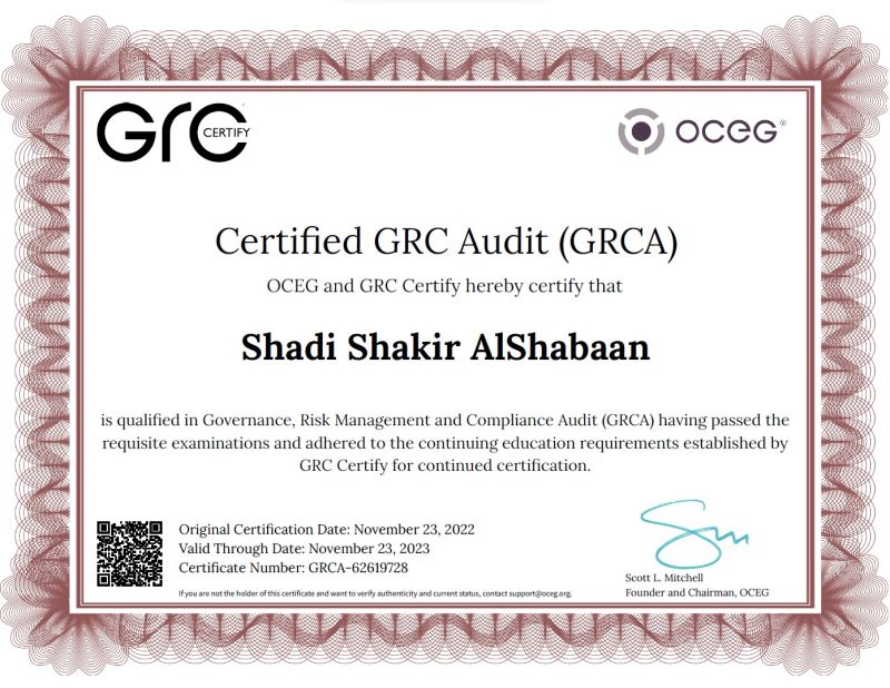 Shadi AlShabaan on LinkedIn: #grcp #grca | 11 comments Shadi AlShabaan on LinkedIn: #grcp #grca | 11 comments