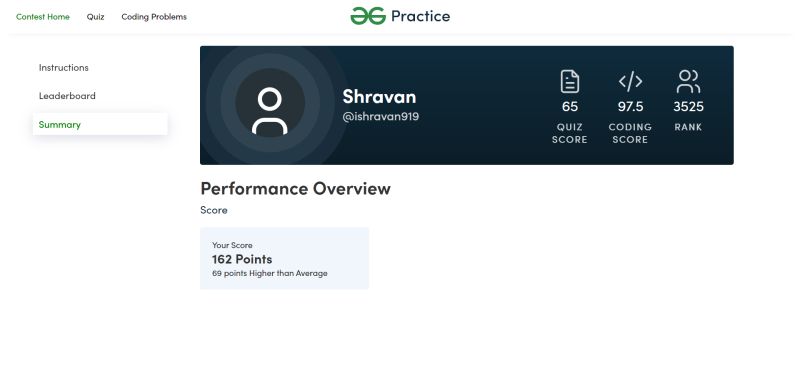 Shravan Das on LinkedIn: #gfg #megajobathon #coding #experience Shravan Das on LinkedIn: #gfg #megajobathon #coding #experience