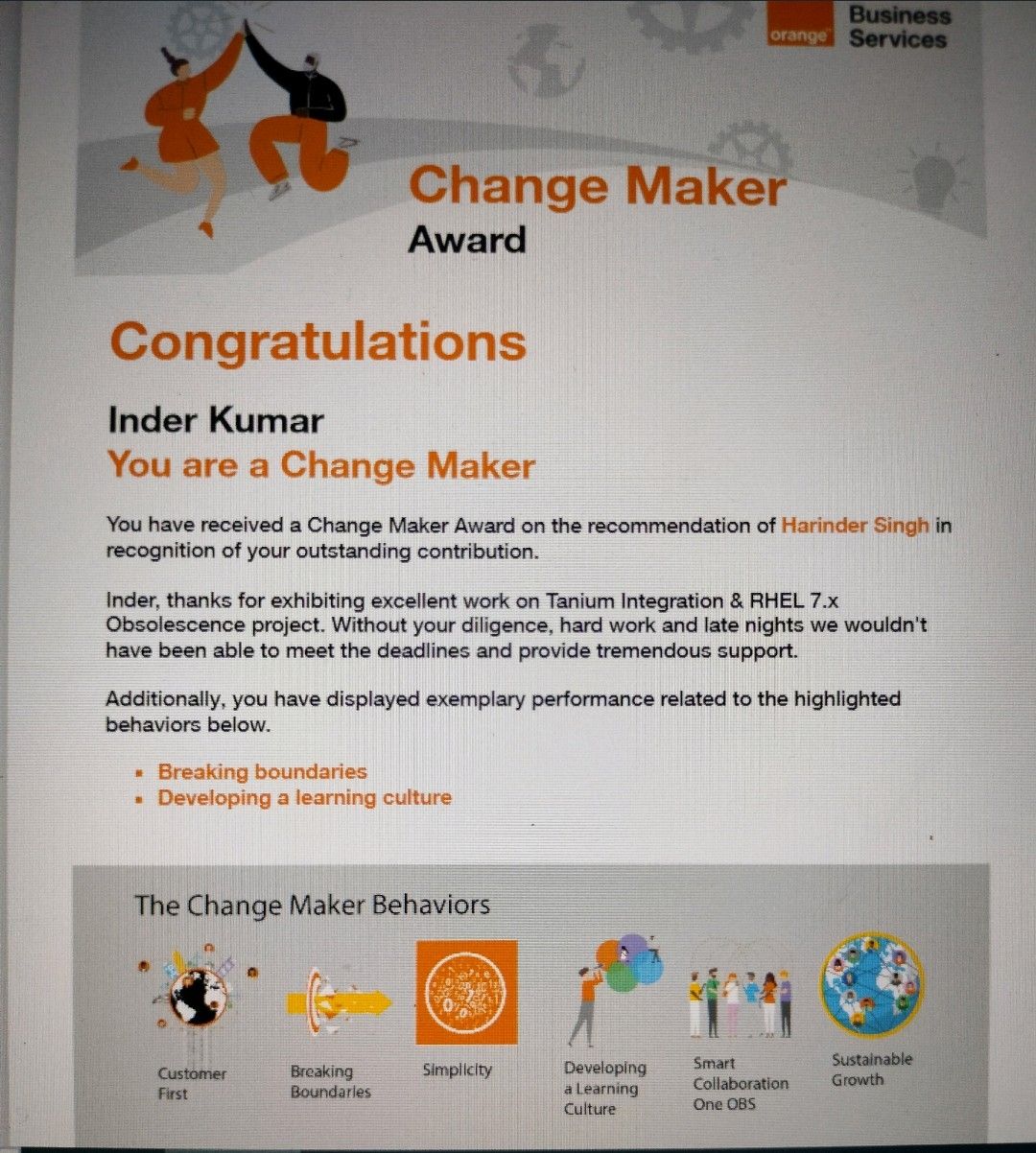 Inder Kumar on LinkedIn: #appreciation Inder Kumar on LinkedIn: #appreciation