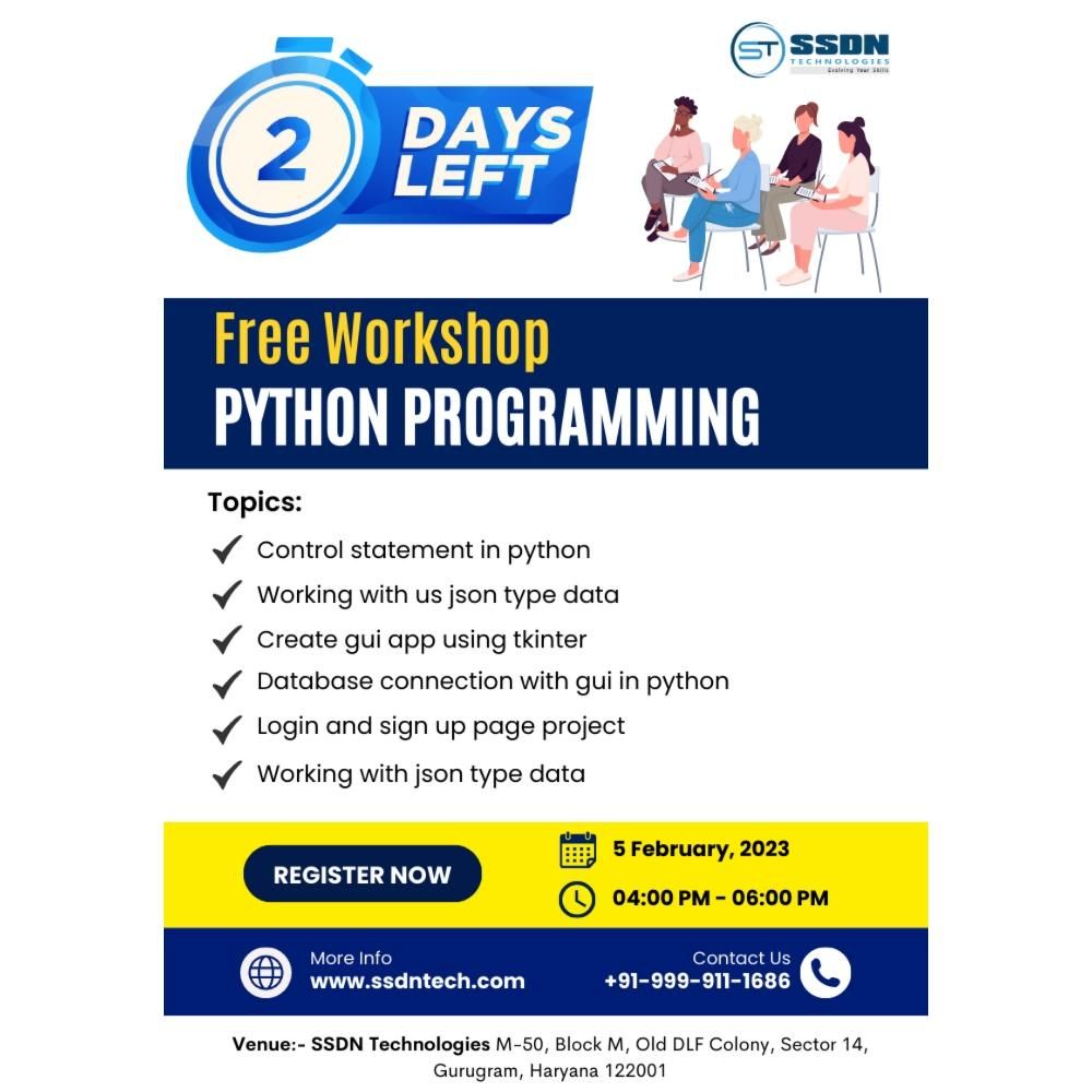 SSDN Technologies on LinkedIn: #python #pythonprogramming #pythoncode # ... SSDN Technologies on LinkedIn: #python #pythonprogramming #pythoncode # ...