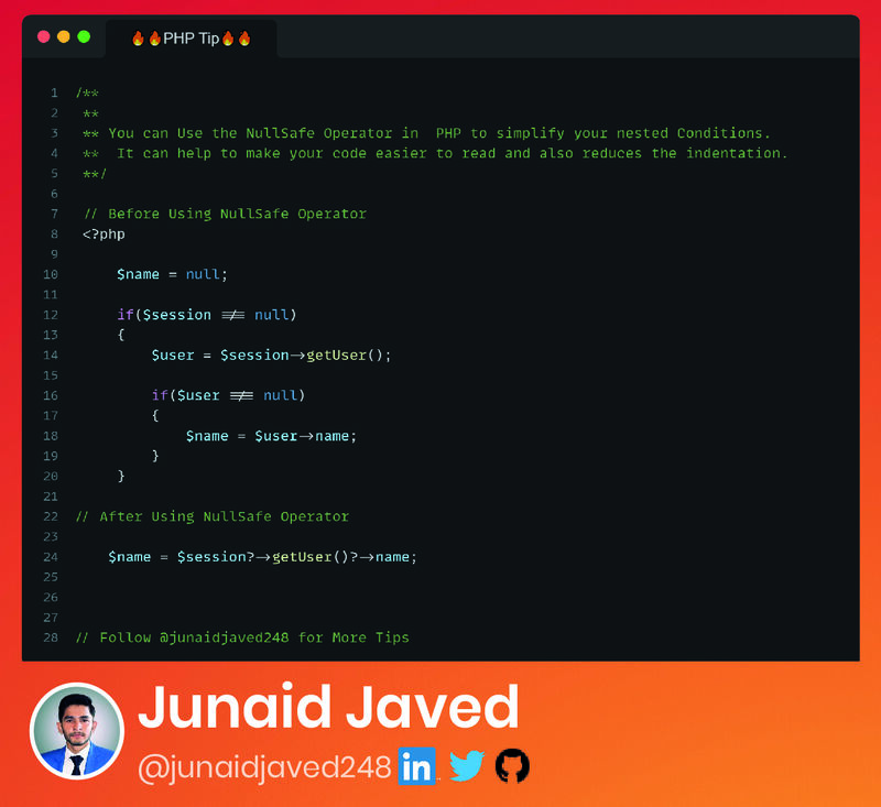 Junaid Javed on LinkedIn: #phptip #php #php8 #laravel #laravelphp # ... Junaid Javed on LinkedIn: #phptip #php #php8 #laravel #laravelphp # ...