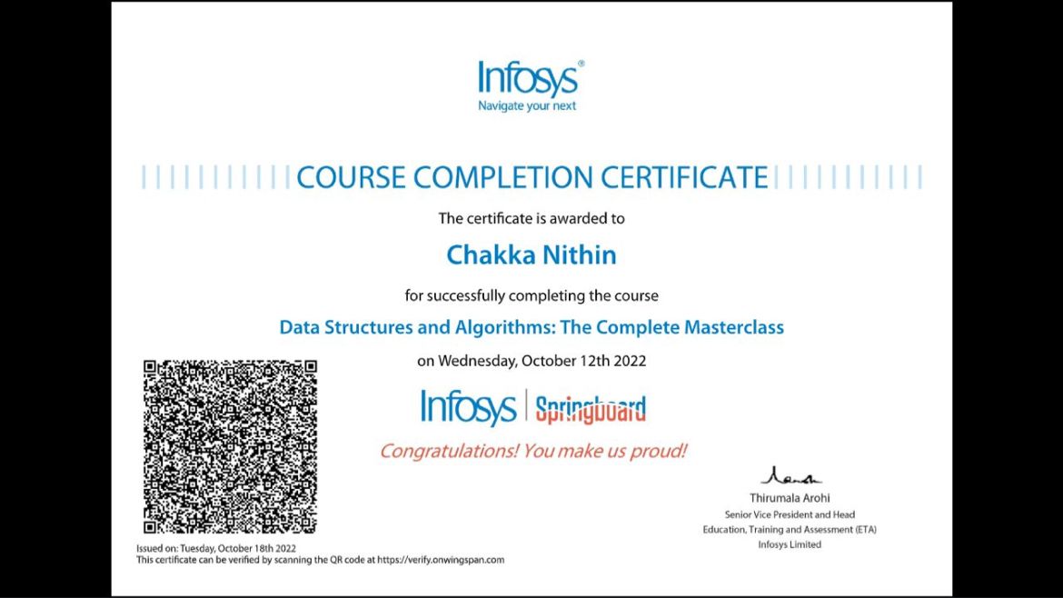 Chakka Nithin on LinkedIn: #infosys #infosysspringboard #datastructures Chakka Nithin on LinkedIn: #infosys #infosysspringboard #datastructures