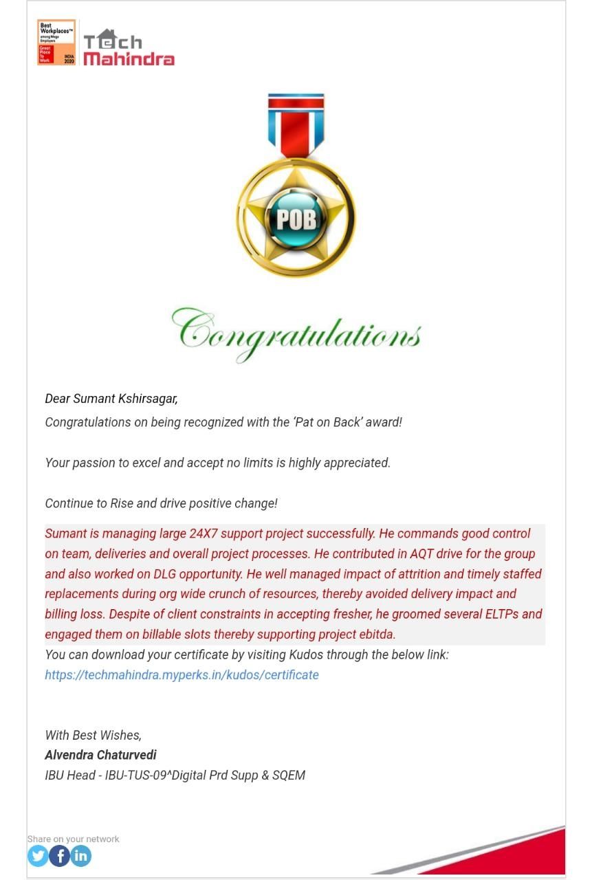 Sumant Kshirsagar on LinkedIn: #rewarded #rewards # ... Sumant Kshirsagar on LinkedIn: #rewarded #rewards # ...