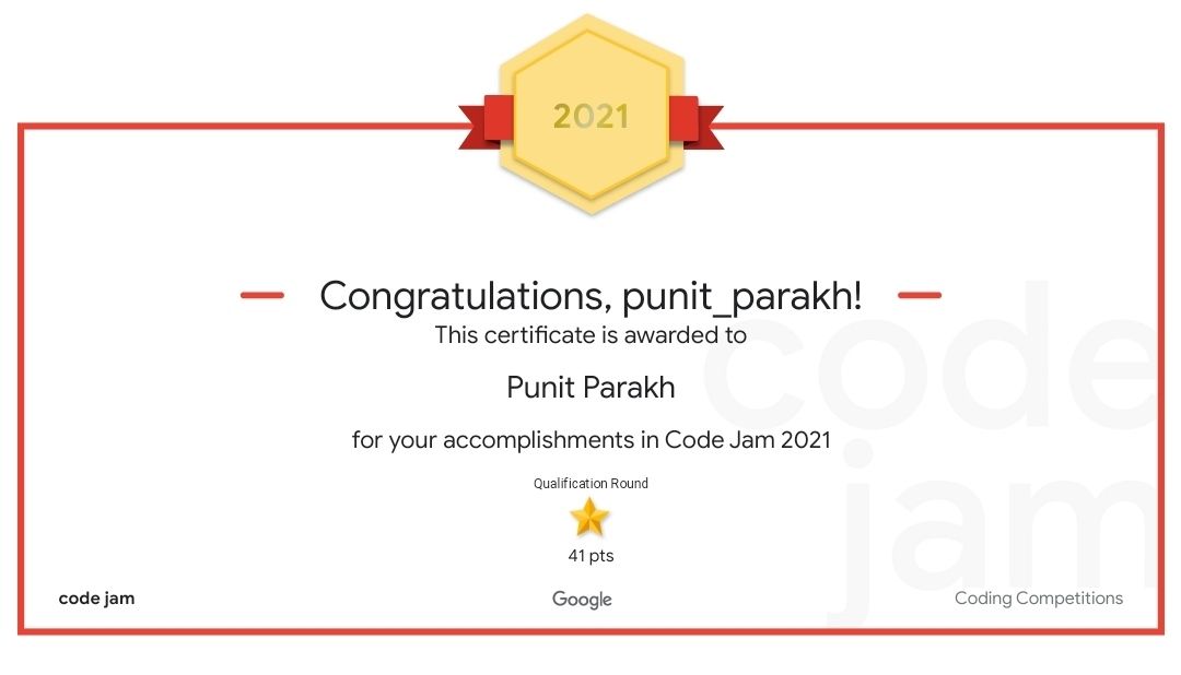 Punit Parakh on LinkedIn: #codejam #google #coding Punit Parakh on LinkedIn: #codejam #google #coding