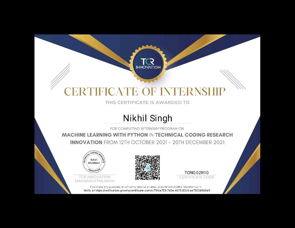 Nikhil Singh on LinkedIn: #machinelearning #innovation #python # ... Nikhil Singh on LinkedIn: #machinelearning #innovation #python # ...