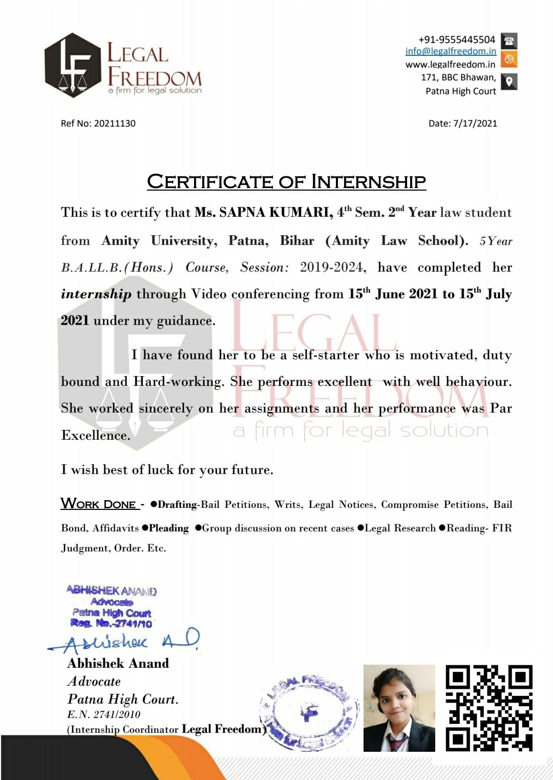 Sapna Kumari on LinkedIn: #internship #experience #grateful Sapna Kumari on LinkedIn: #internship #experience #grateful